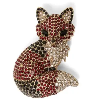 Max Mara Crystal Fox Brooch