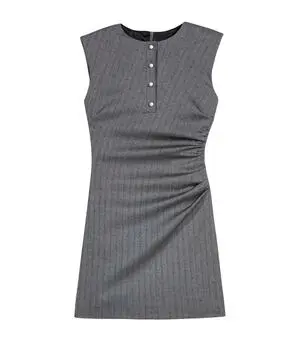 Maje Gathered Rhinestone Mini Dress