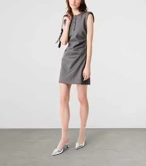 Maje Gathered Rhinestone Mini Dress