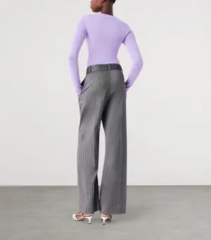 Maje Rhinestone Wide-leg Tailored Trousers