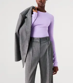 Maje Rhinestone Wide-leg Tailored Trousers