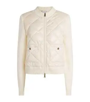 Moncler Cotton Quilted Hybrid Jacket - Ivory