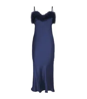 GILDA & PEARL Silk Meet Me At Midnight Slip Dress - Blue