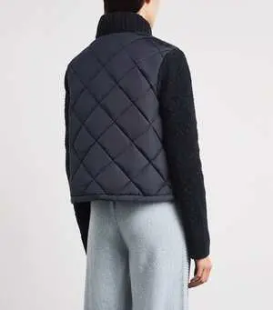 Moncler Quilted Hybrid Jacket With Bouclé Sleeves