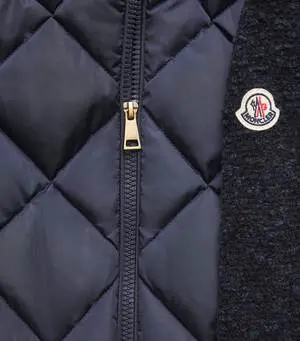 Moncler Quilted Hybrid Jacket With Bouclé Sleeves