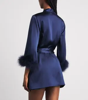 GILDA & PEARL Silk Meet Me At Midnight Short Robe