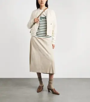 Moncler Virgin Wool Stripe Logo Sweater