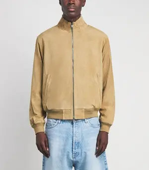 Polo Ralph Lauren Goat Suede Bomber Jacket - Beige