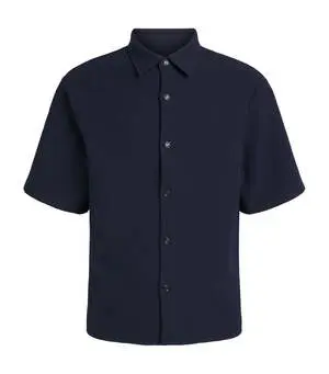 Sandro Textured Short-sleeve Shirt - Blue