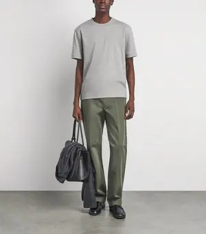 Vince Cotton Peached Face Jersey T-shirt - Grey