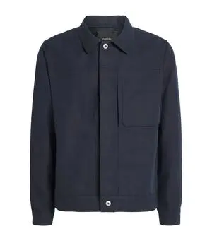 Vince Cotton-linen Trucker Overshirt