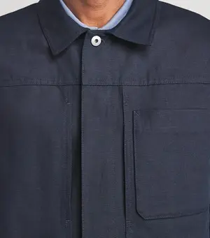 Vince Cotton-linen Trucker Overshirt