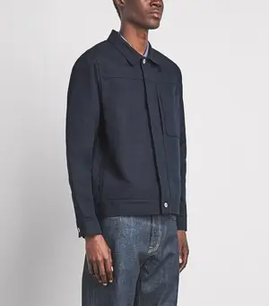 Vince Cotton-linen Trucker Overshirt