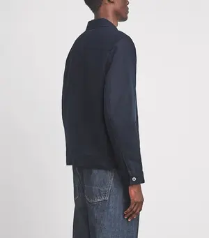 Vince Cotton-linen Trucker Overshirt
