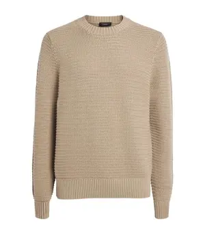 Vince Cotton-cashmere Waffle Knit Sweater - Brown