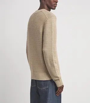 Vince Cotton-cashmere Waffle Knit Crew Neck Sweater