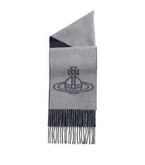 VIVIENNE WESTWOOD Wool Orb Scarf - Grey