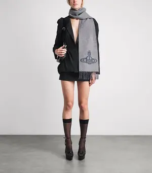 VIVIENNE WESTWOOD Wool Orb Scarf - Grey