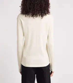 LEMAIRE Cotton Ribbed Long-sleeve T-shirt - Ivory