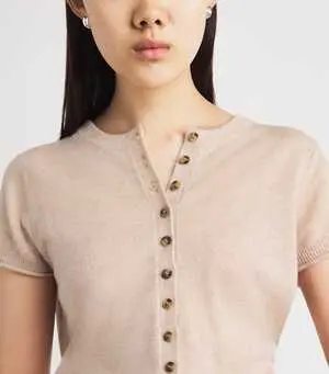 ME+EM Cashmere Short Sleeve Cardigan