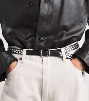 LEMAIRE Leather Studded Almond Belt