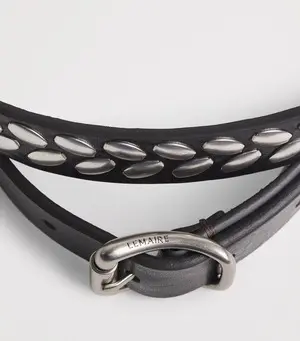 LEMAIRE Leather Studded Almond Belt