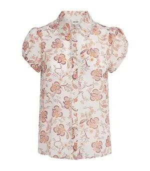 ME+EM Cotton-silk Paisley Print Shirt - Beige