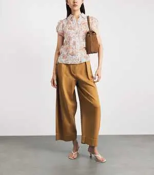 ME+EM Cotton-silk Paisley Print Shirt