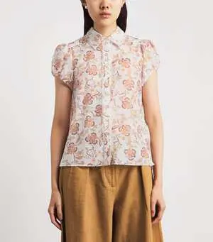 ME+EM Cotton-silk Paisley Print Shirt