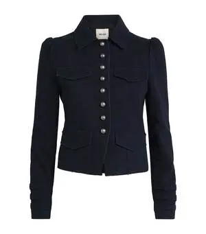 ME+EM Organic Twill Cropped Jacket - Navy