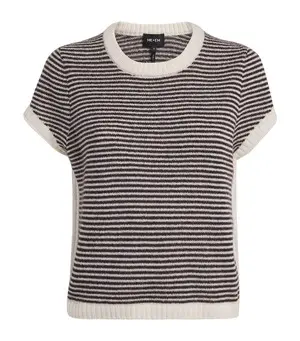 ME+EM Merino Wool-blend Stripe T-shirt - Brown