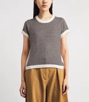 ME+EM Merino Wool-blend Striped T-shirt