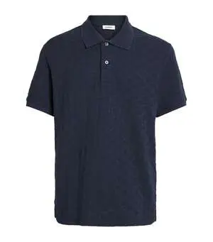 Sandro Cotton Jacquard Polo Shirt - Blue