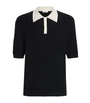 Sandro Contrast-collar Polo Shirt - Black