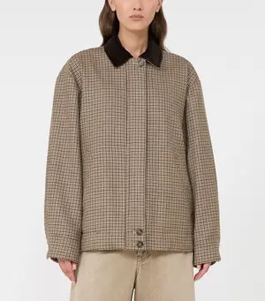 Max Mara Virgin Wool Check Quilted Jacket