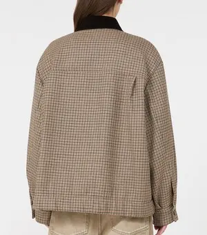 Max Mara Virgin Wool Check Quilted Jacket