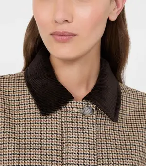 Max Mara Virgin Wool Check Quilted Jacket