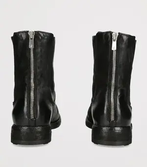 Officine Creative Leather Chelsea Boots With Zip Up