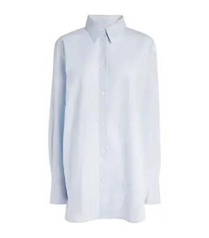 TOTEME Cotton-linen Oversized Shirt - Blue