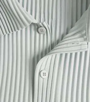 Issey Miyake Pleated Polo Shirt - Blue