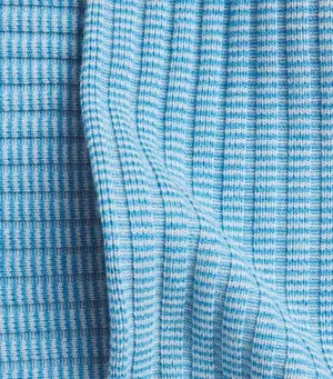 Varley Ribbed Striped Knit Tank Top - Blue