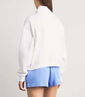 SPORTY & RICH Embroidered Quarter-zip Sweatshirt
