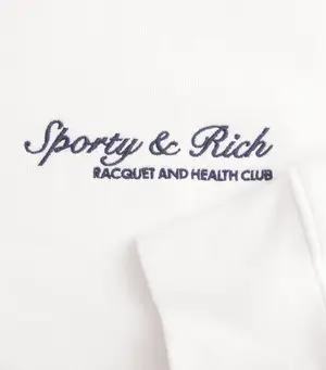SPORTY & RICH Embroidered Quarter-zip Sweatshirt