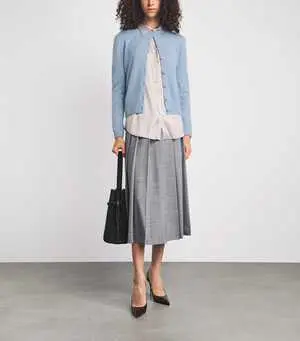Agnona Cashmere Lipstick Cardigan - Blue