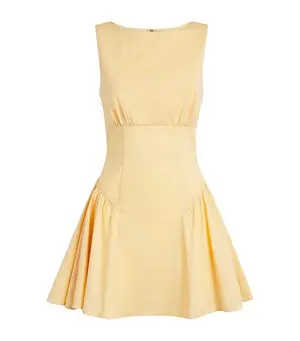 Staud Cotton Poplin Gwen Mini Dress - Yellow