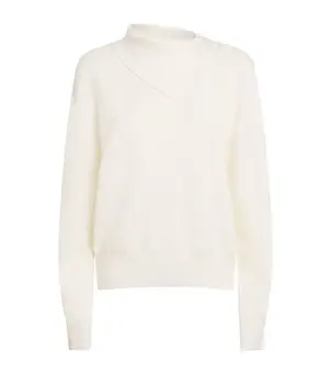 RÓHE Asymmetrical Collar Merino Wool Polo Sweater