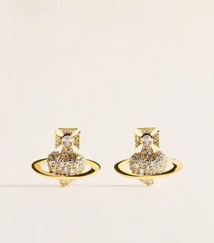 VIVIENNE WESTWOOD Embellished Heart Orb Stud Earrings - Gold