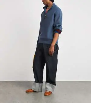JW Anderson Wool-cotton Half-zip Sweater