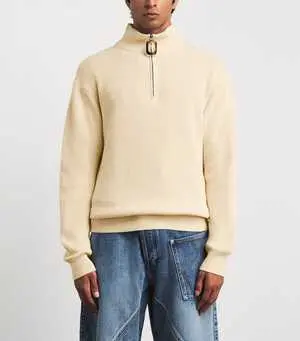 JW Anderson Wool-cotton Half-zip Sweater