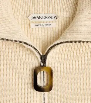 JW Anderson Wool-cotton Half-zip Sweater - Ivory